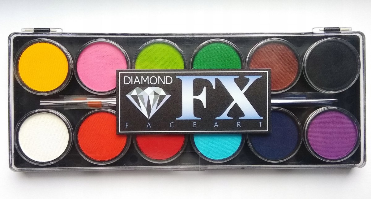 Paleta farb do malowania twarzy i ciała Diamond FX 12x10g > Diamond FX